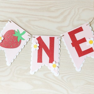 Strawberry High Chair Banner, One Banner, Berry First, Strawberry ...