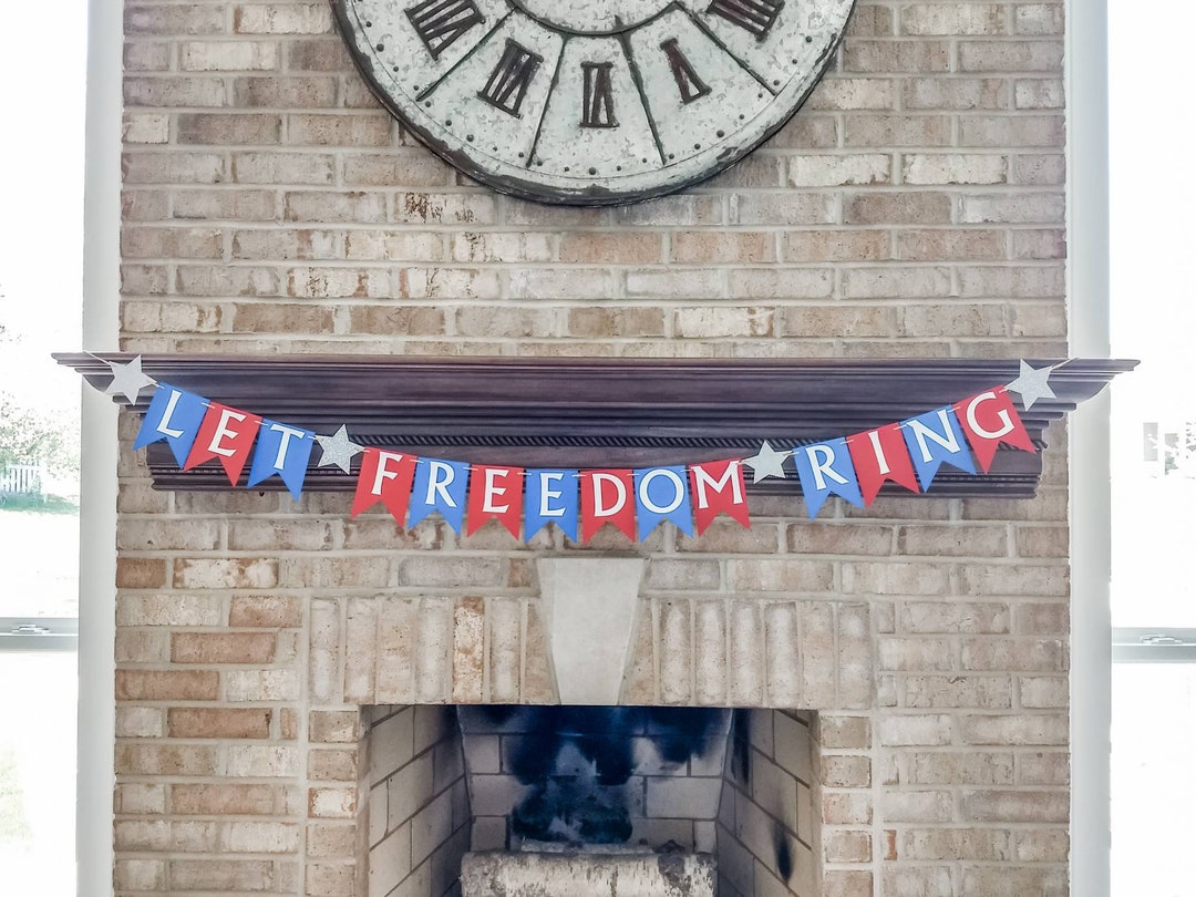 Let Freedom Ring, Patriotic Decor, Patriotic Banner, Memorial Day Decor ...