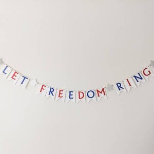 Let Freedom Ring, Patriotic Decor, Patriotic Banner, Memorial Day Decor ...