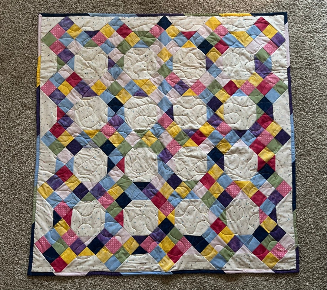Colorful Quilted Throw - Etsy