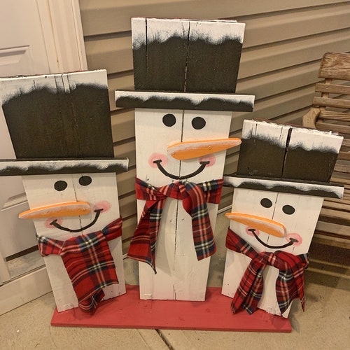 Scarecrow / Snowman Reversible / Rustic Wood / Plank Wood / - Etsy