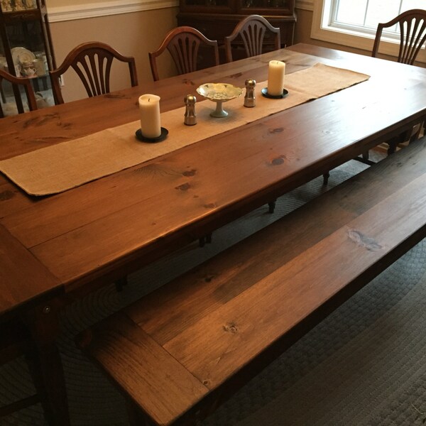 Farmhouse Table With Bench - Etsy