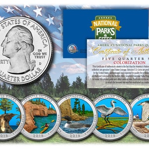 America the Beautiful COLORIZED Parks Quarter 5 Coin Sets - Choose Year ...