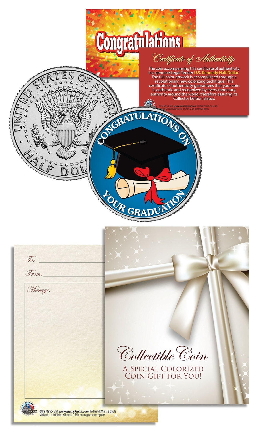 Happy GRADUATION Keepsake Gift JFK Half Dollar US Coin W/gift Card ...