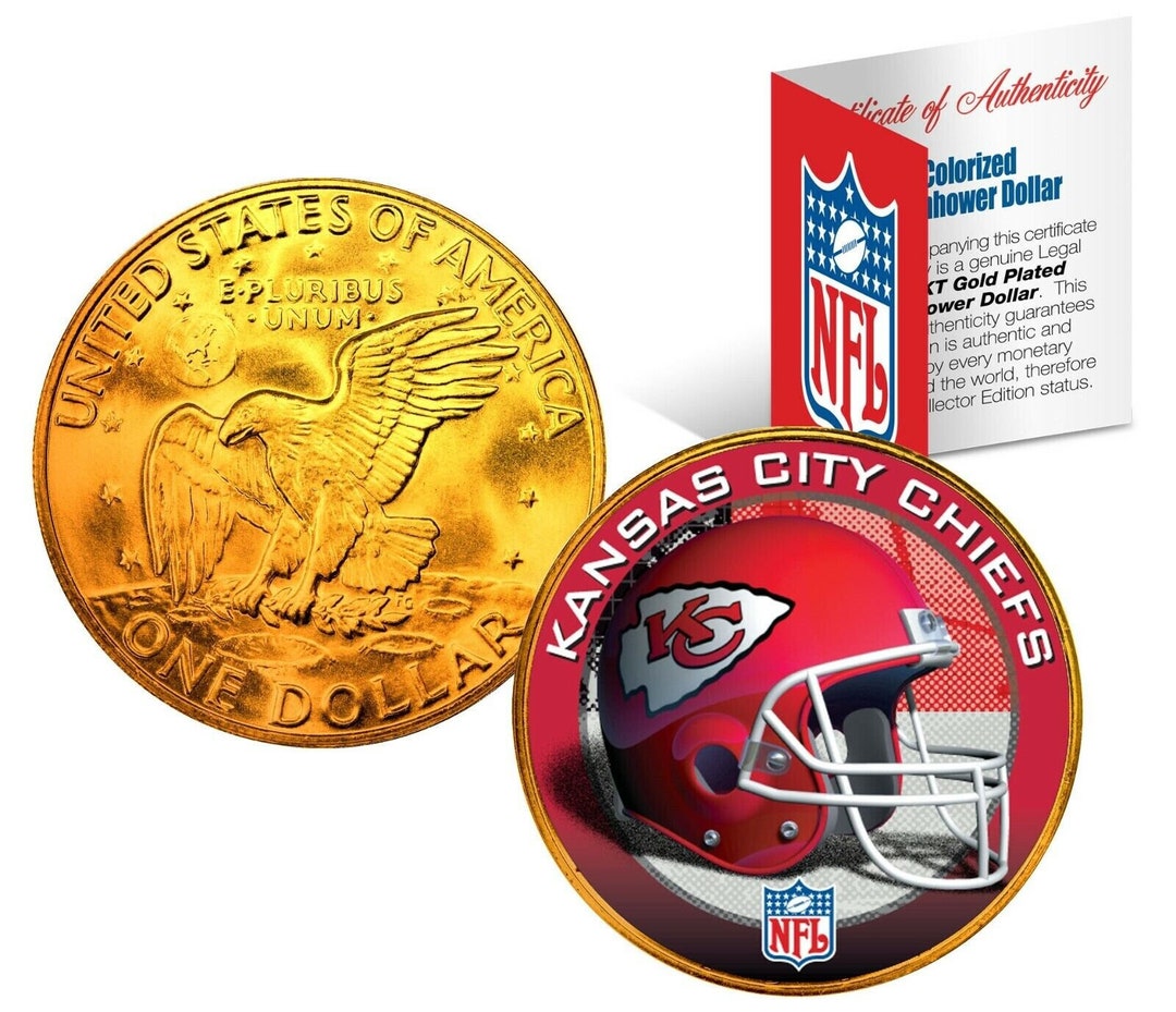 NFL Team Helmet Logo 24K Gold Plated Eisenhower "ike" Dollar US Coin ...