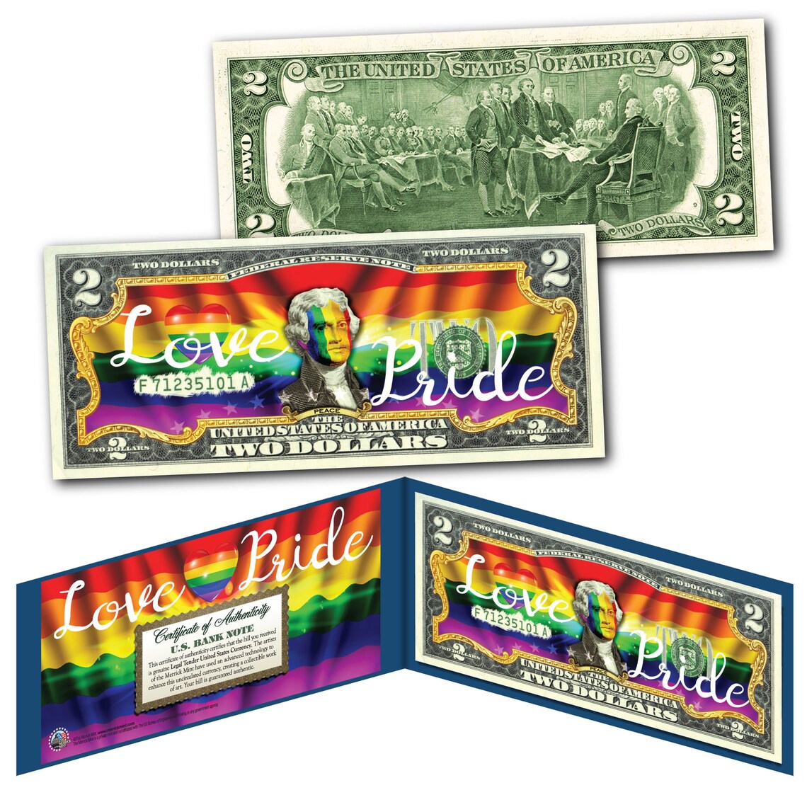 GAY PRIDE Two Dollar Bill on Genuine US Currency - Etsy
