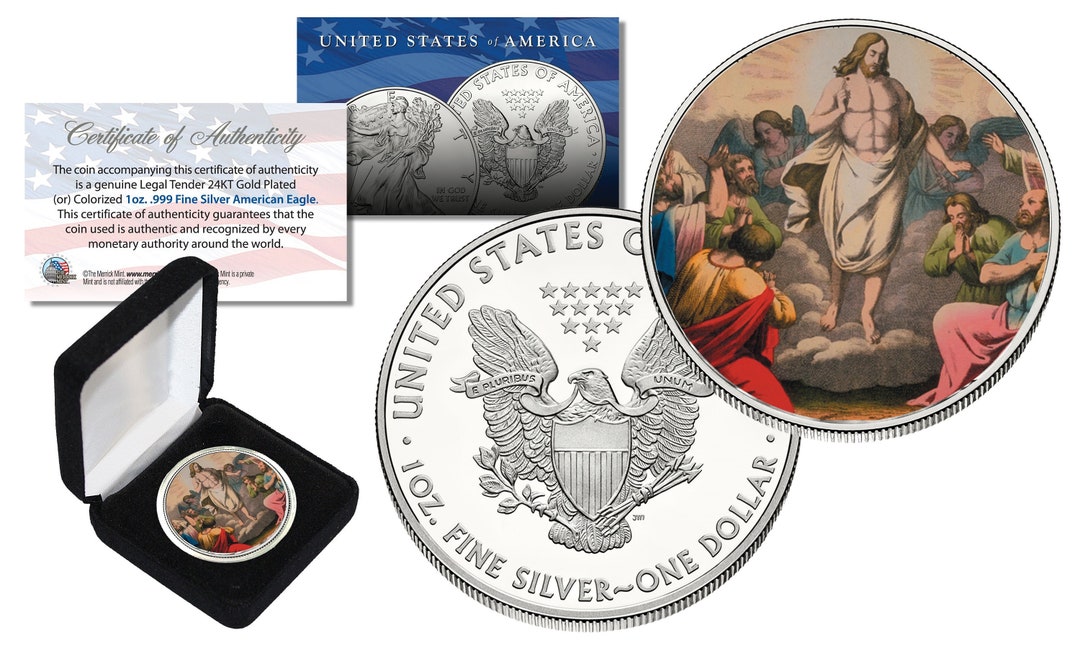 Jesus Christ "resurrection" 1 Oz .999 Silver American Silver Eagle Coin ...