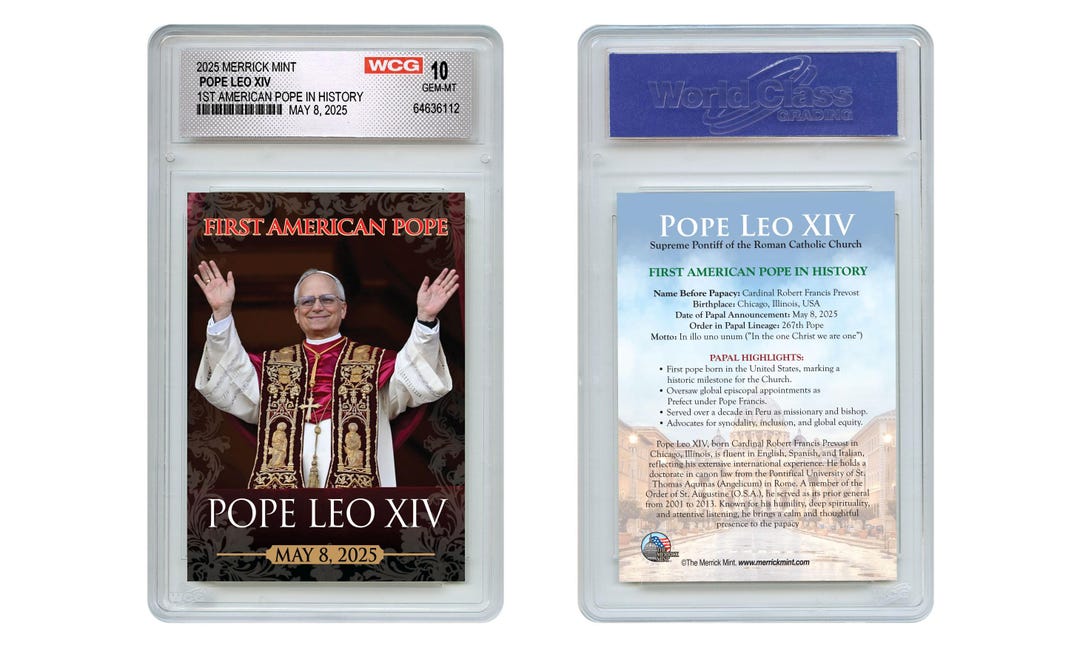 POPE LEO XIV "first American-born Pope" Collectible Trading Card Graded ...