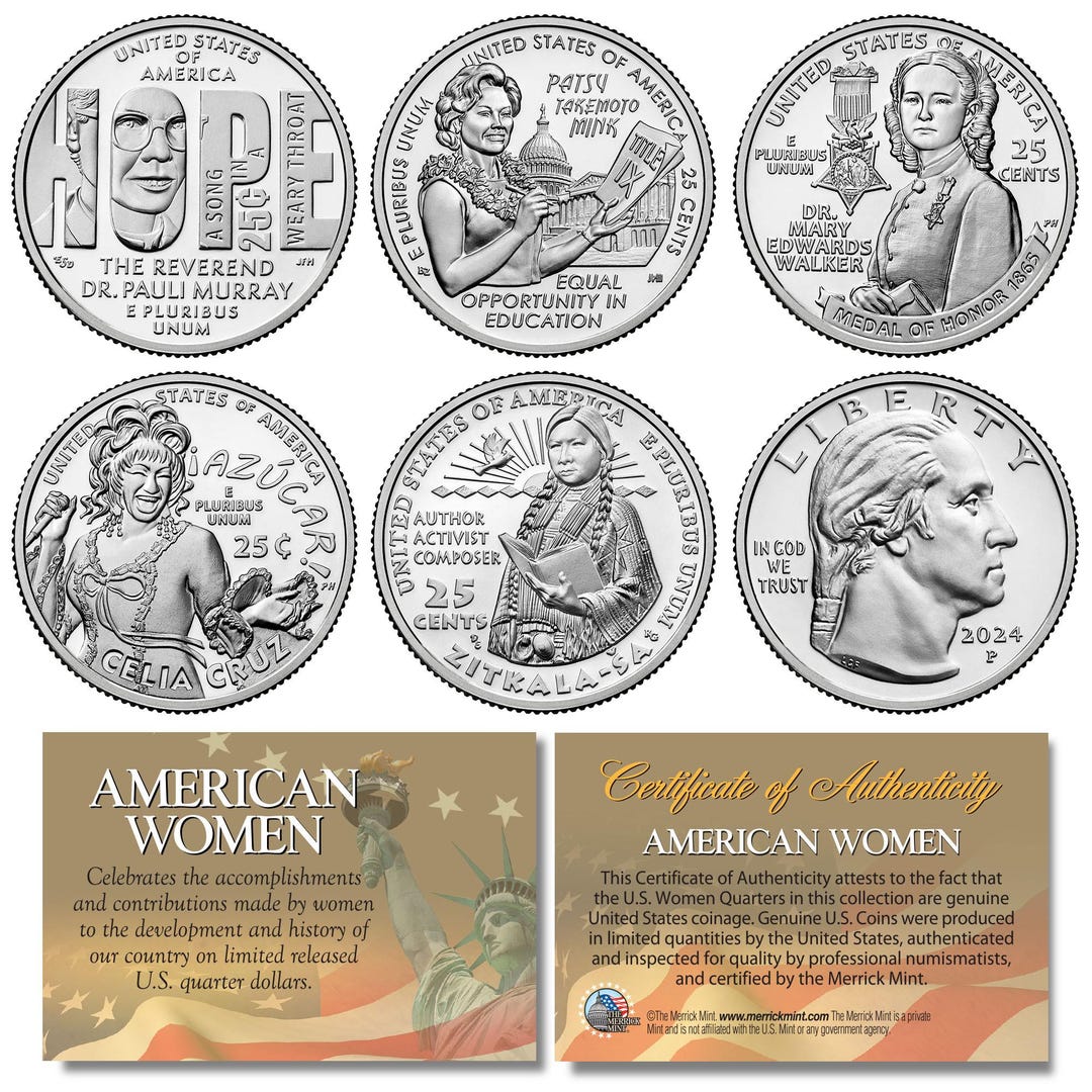 American Women 2024 Series U.S. Mint Quarters 5-coin Set in Capsules ...