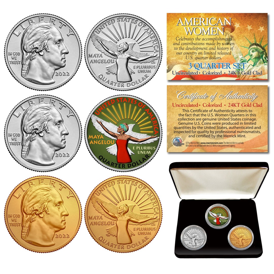 MAYA ANGELOU 3-coin Set in Capsules W/box From American Women 2022 ...