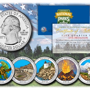 America the Beautiful COLORIZED Parks Quarter 5 Coin Sets - Choose Year ...