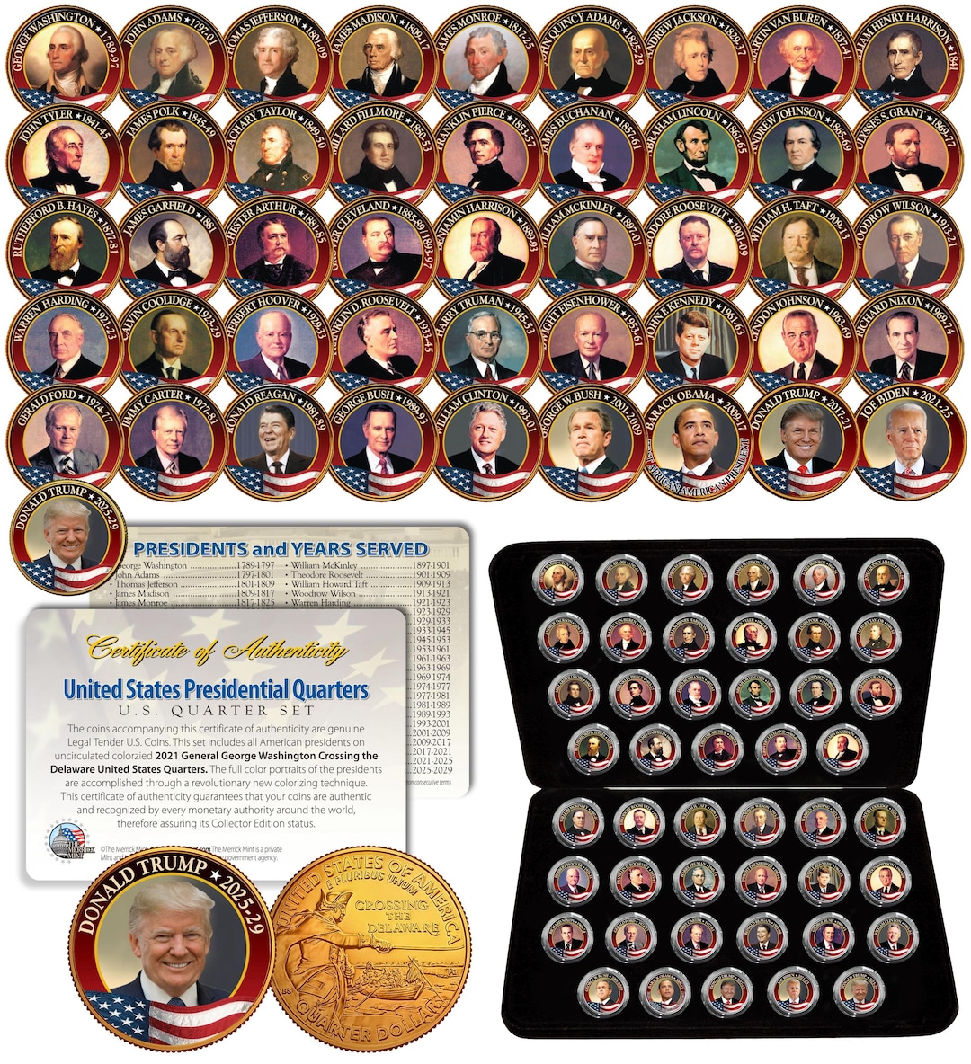 ALL 47 United States Presidents Full Coin Set 24K Gold Clad and ...