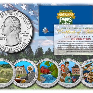 America the Beautiful COLORIZED Parks Quarter 5 Coin Sets - Choose Year ...
