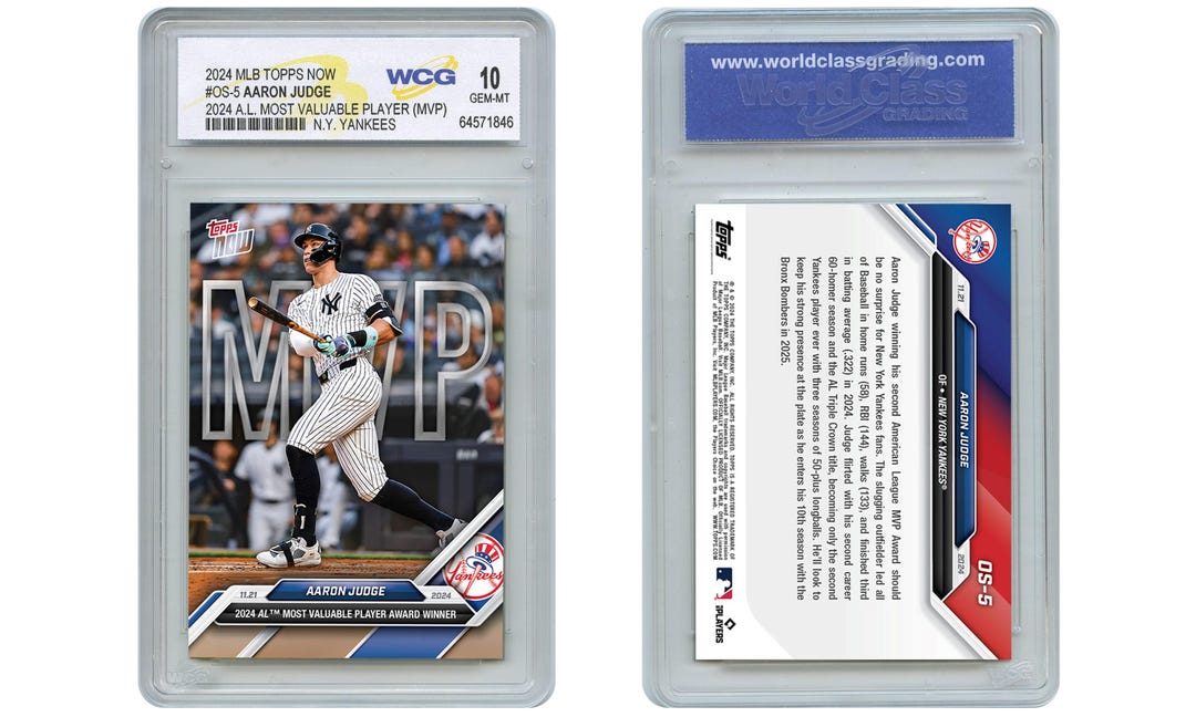 2024 Topps Now Aaron Judge Card #OS-5 2024 American League MVP - Most ...