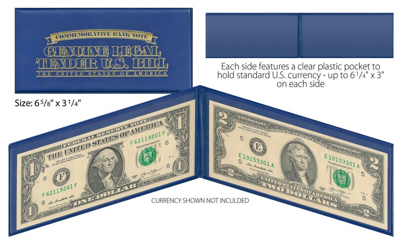Blue BILL DISPLAY Protection Folio for Currency Banknotes - Etsy