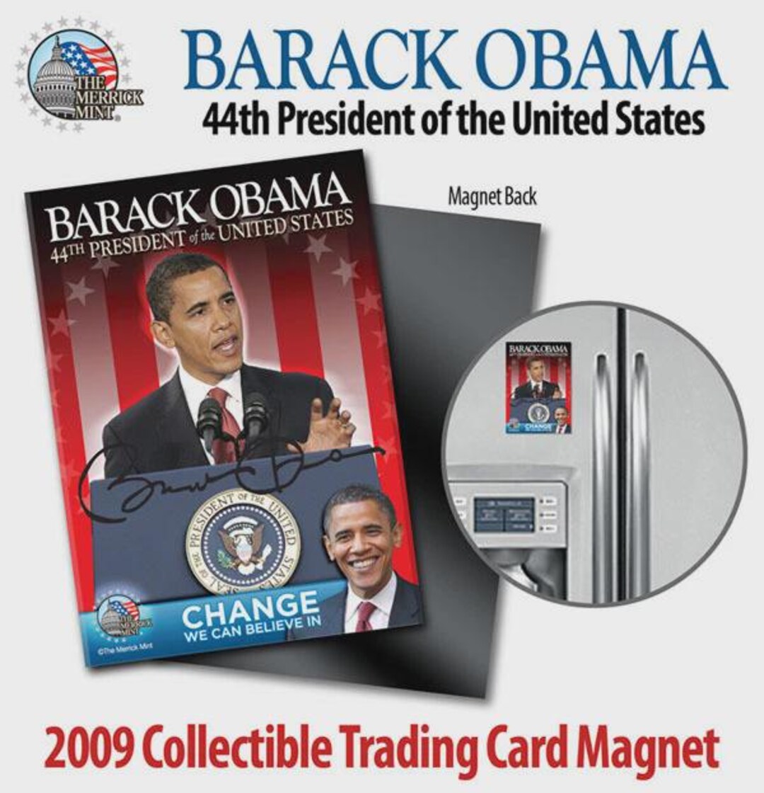 Barack Obama 44th President *WORLDS FIRST* Magnet Trading Card (QTY 10 ...