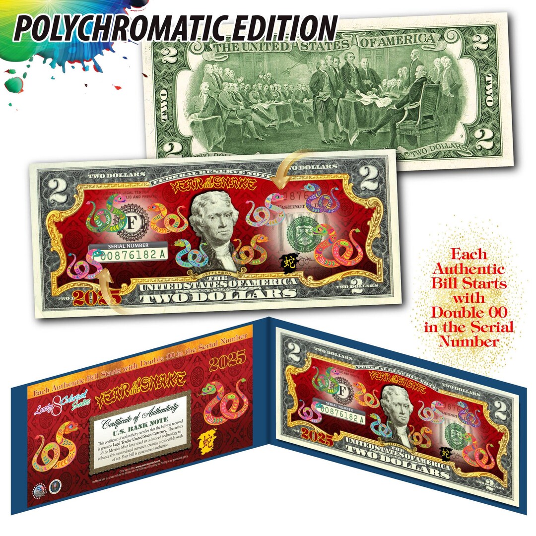 2025 Chinese Lunar New Year of the SNAKE Polychromatic 8 Snakes Genuine ...