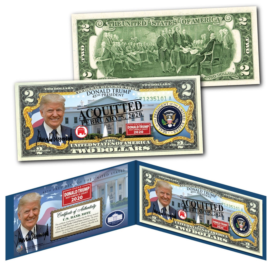 LIMITED RELEASE Donald Trump acquitted Two Dollar Bill on | Etsy