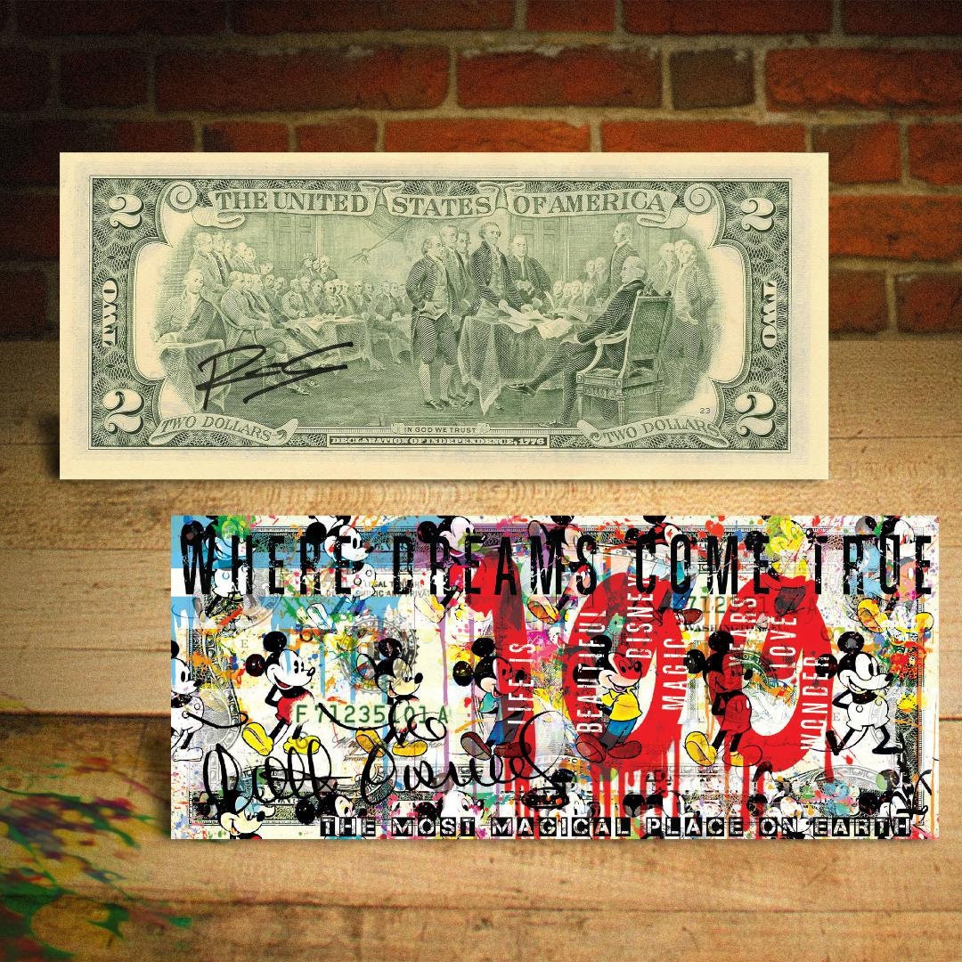 DISNEY 100th Anniversary 1923-2023 Mickey Mouse Genuine Two Dollar Bill ...