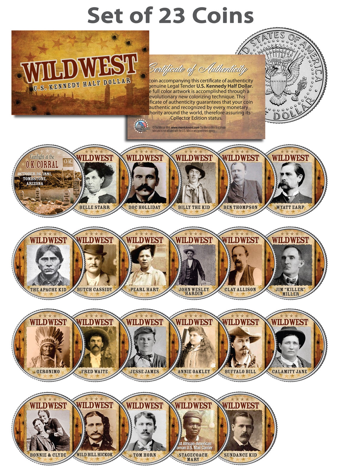 WILD WEST Outlaws Gunslingers Old West Black Eagle Billy the Kid ...
