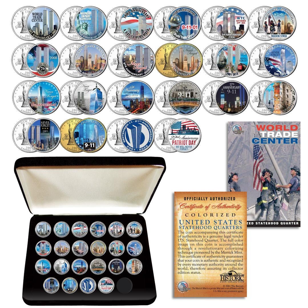 9-11 World Trade Center Anniversary New York Quarters 22 Piece Complete ...