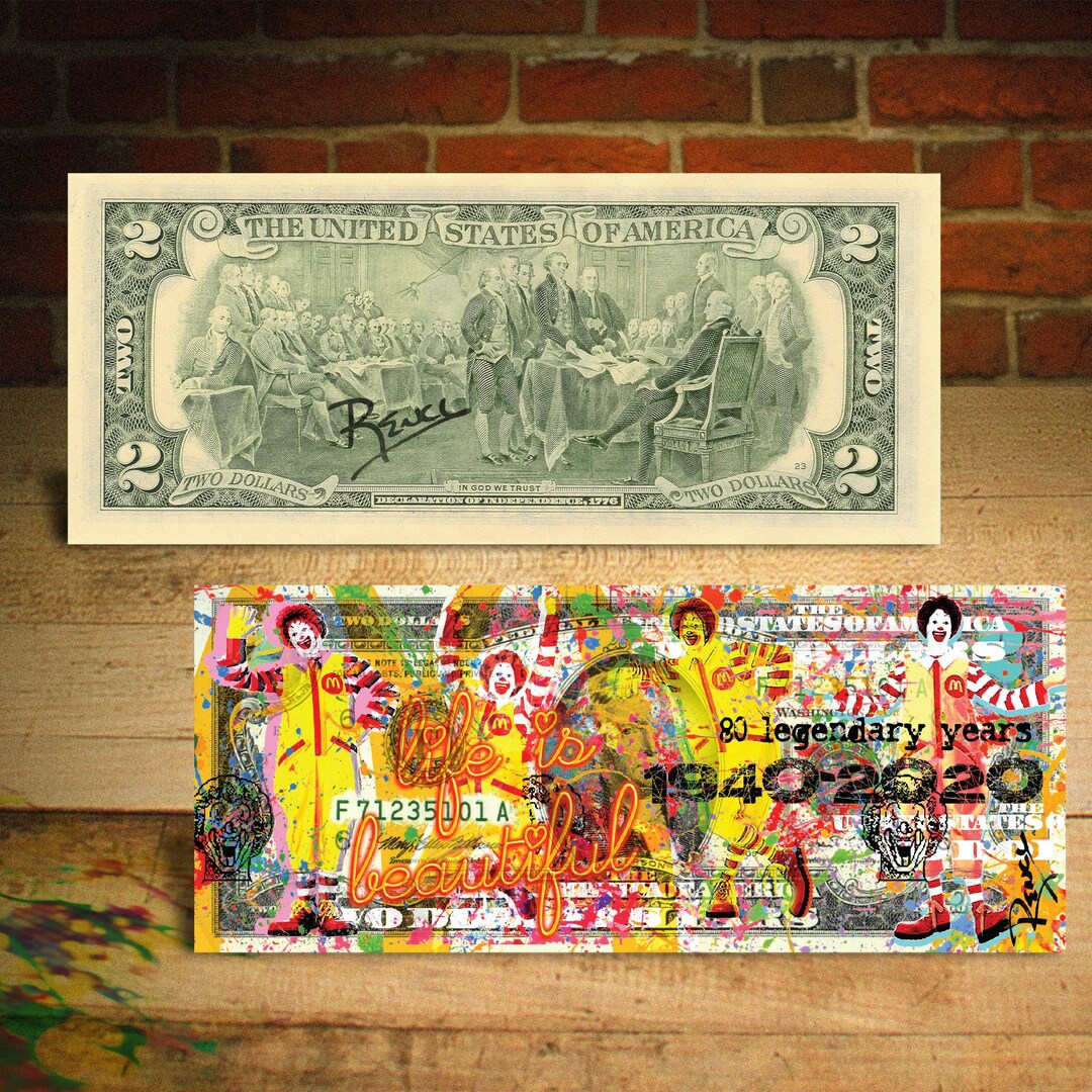 Mcdonald's 80th Anniversary Pop Art Genuine 2 Dollar Bill Signed by ...
