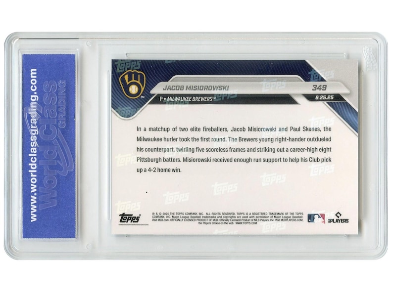 2025 MLB Topps Rookie Card #349 JACOB MISIOROWSKI "the Miz" Outduels ...