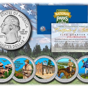 America the Beautiful COLORIZED Parks Quarter 5 Coin Sets - Choose Year ...