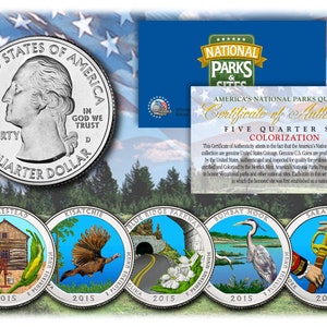 America the Beautiful COLORIZED Parks Quarter 5 Coin Sets - Choose Year ...