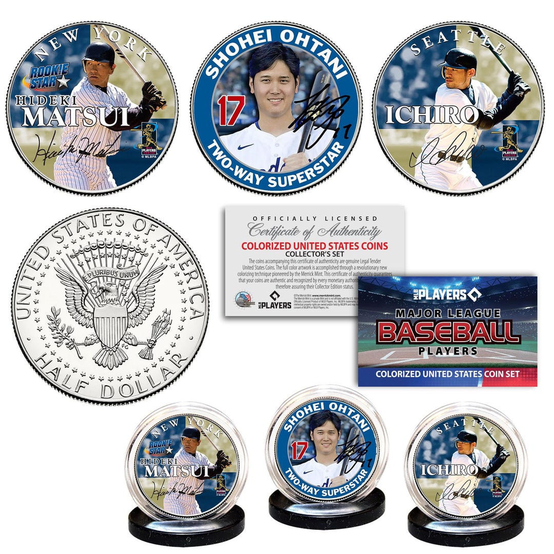 Shohei Ohtani (dodgers) / Ichiro / Matsui Japanese MLB Baseball 3-coin ...