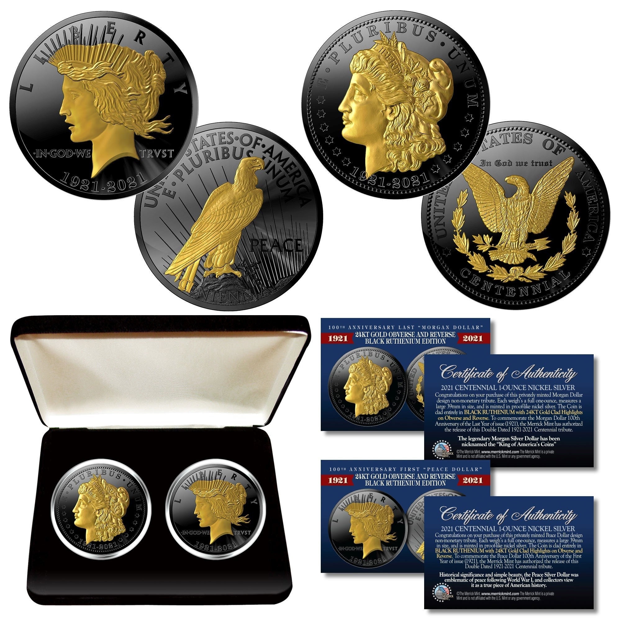 Black Ruthenium/24k Gold Edition 100th Anniv of Final MORGAN Dollar ...