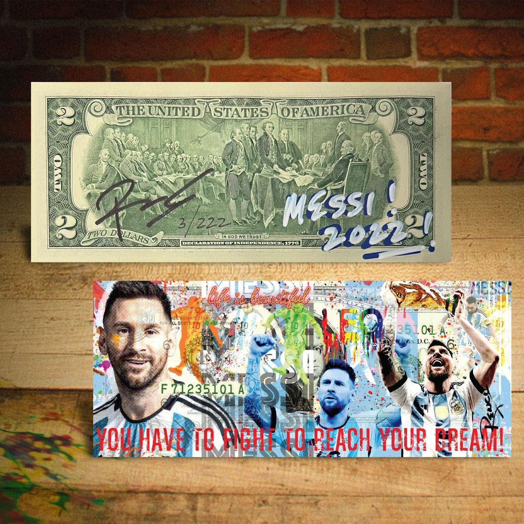 Lionel Messi "messi" Inscribed S/N of 222 Soccer World Cup Pop-art ...