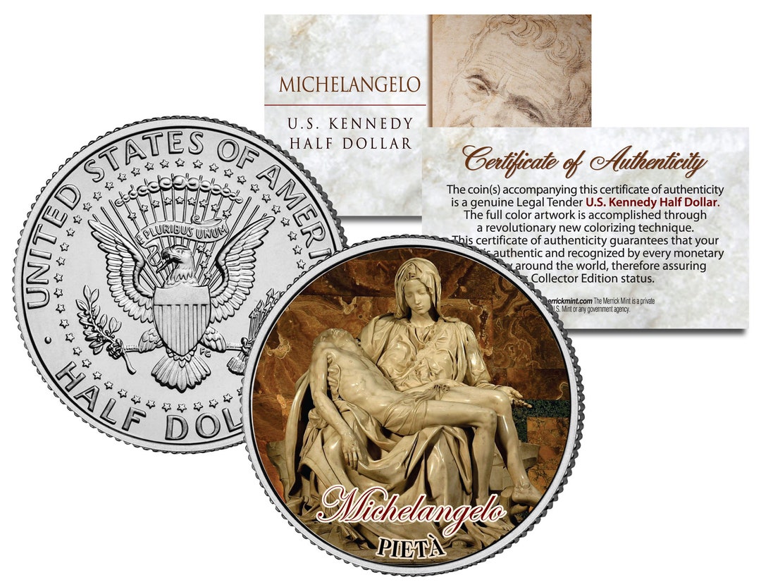 MICHELANGELO * PIETA * Statue Jesus Sculpture John F. Kennedy Half ...