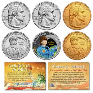 SALLY RIDE 3-coin Set in Capsules W/stands From American Women 2022 ...