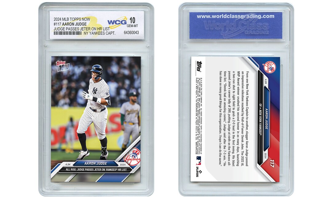 2024 Topps Now Aaron Judge Card #117 Passes Jeter on Yankees HR List ...
