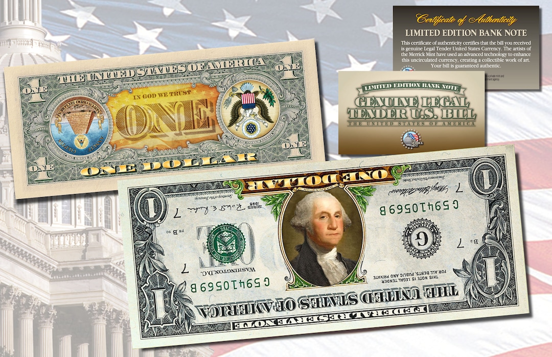 INVERTED Upside Down Error 1.00 Dollar U.S. Bill Genuine Legal Tender ...