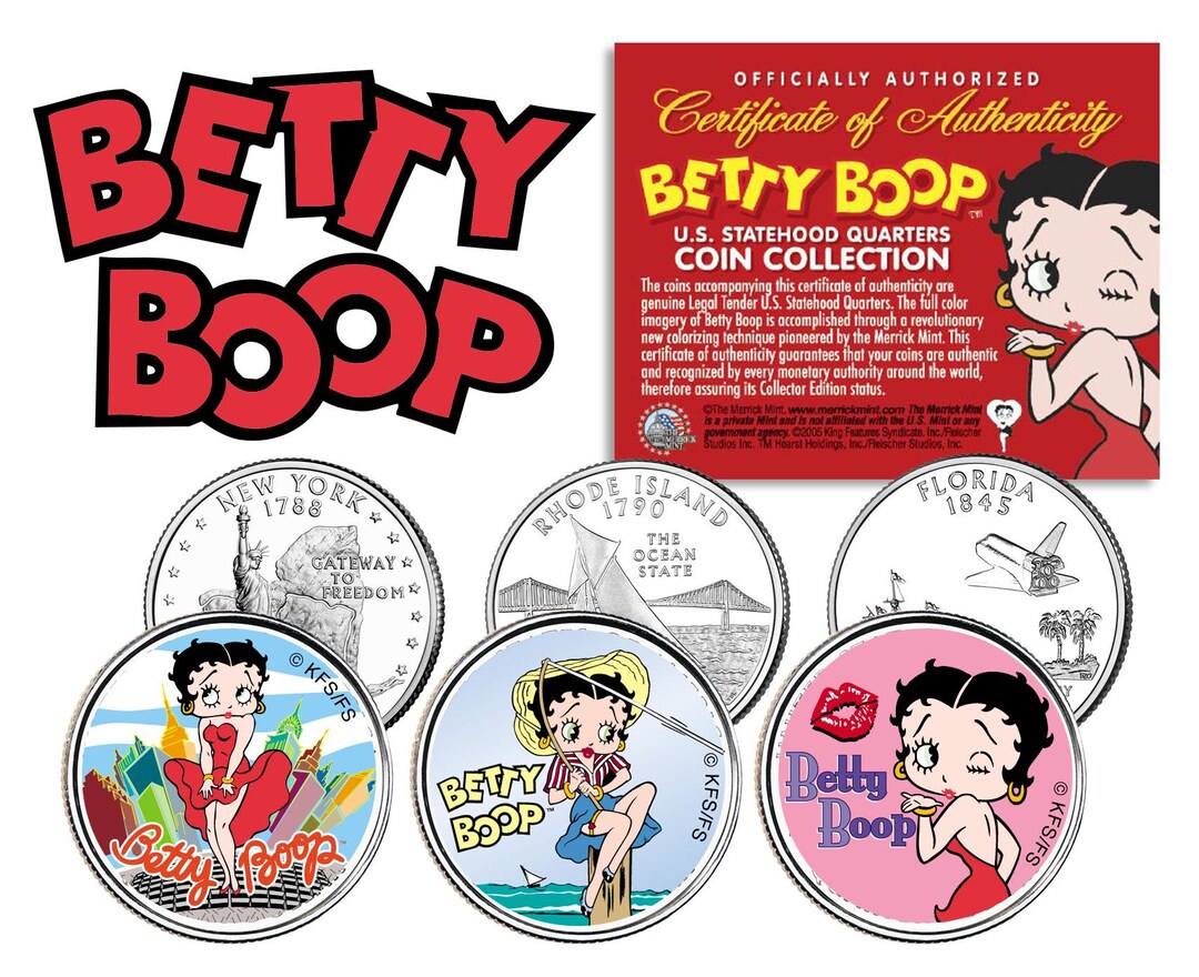 BETTY BOOP Genuine U.S. Quarters 3-coin Set - Etsy