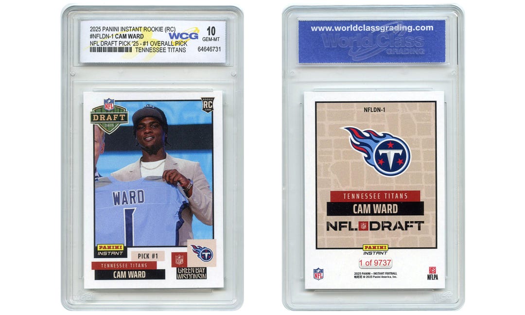 2025 Panini Cam Ward NFL Draft Pick #1 Rookie Card #NFLDN-1 - Graded ...