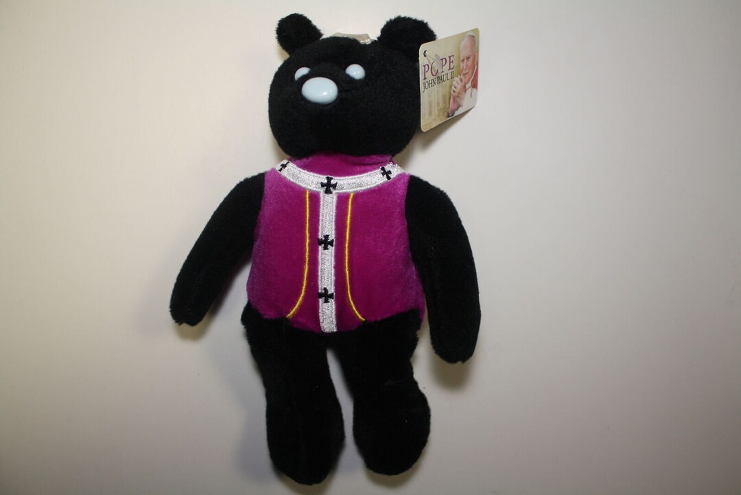 John Paul II Plush Bear choose Black or White and Colorized 1920 2005 ...