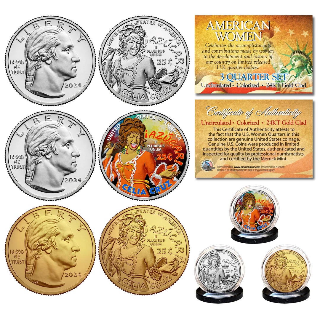 CELIA CRUZ 3-coin Set in Capsules W/stands From American Women 2024 ...