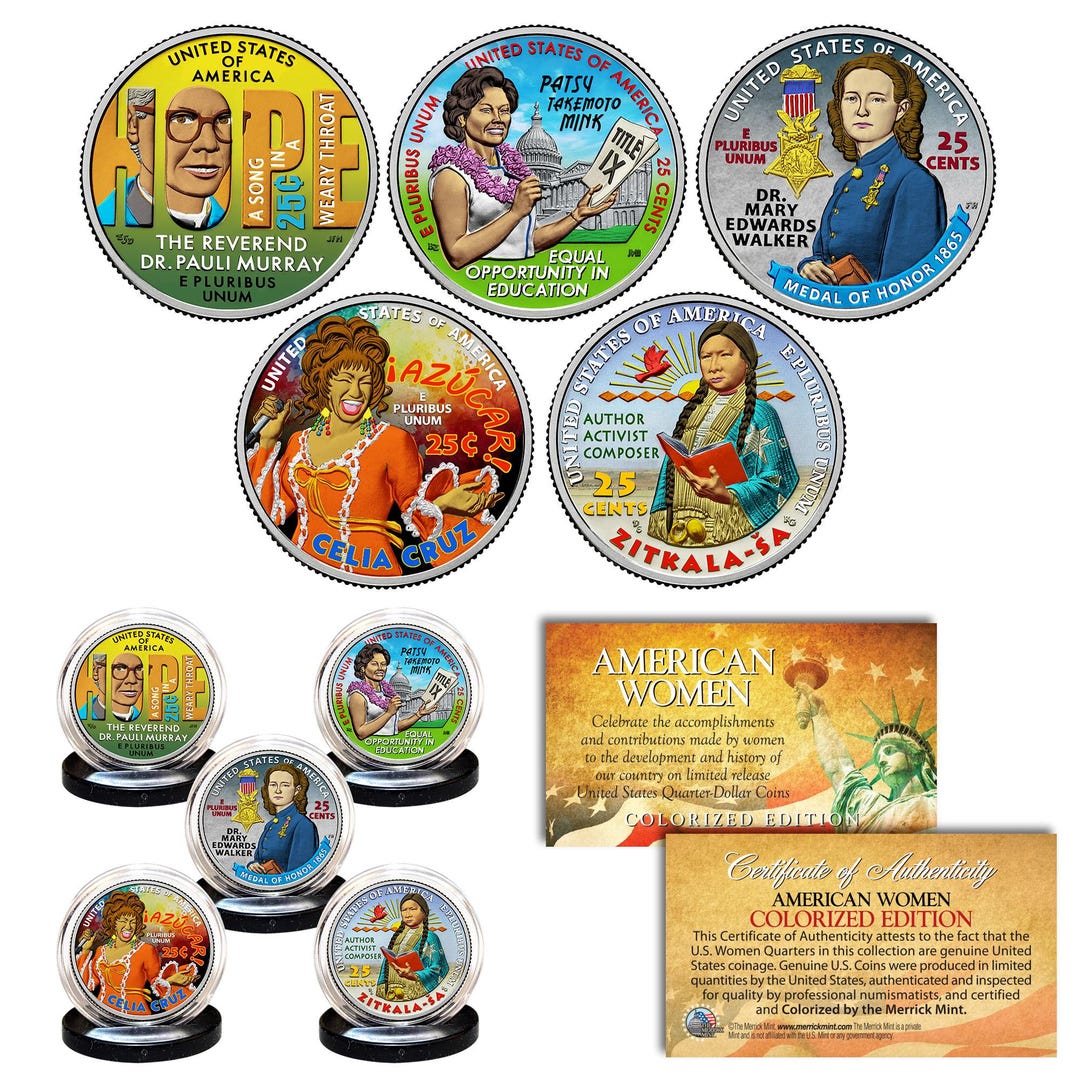 American Women 2024 Series U.S. Mint Colorized Quarters 5-coin Set in ...