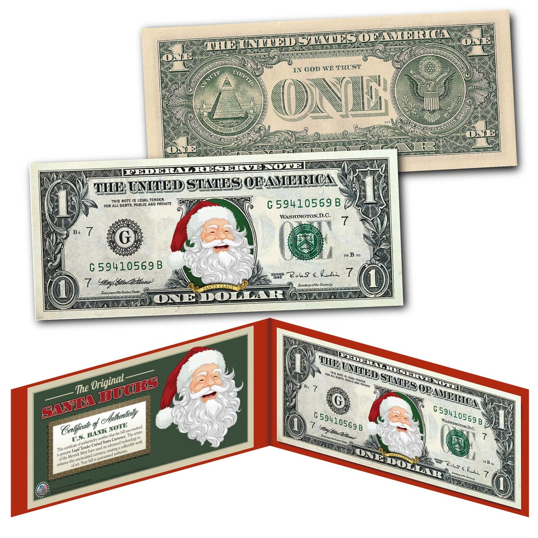 The Original * SANTA BUCKS * Santa Claus Christmas Keepsake US 1 or 2 ...