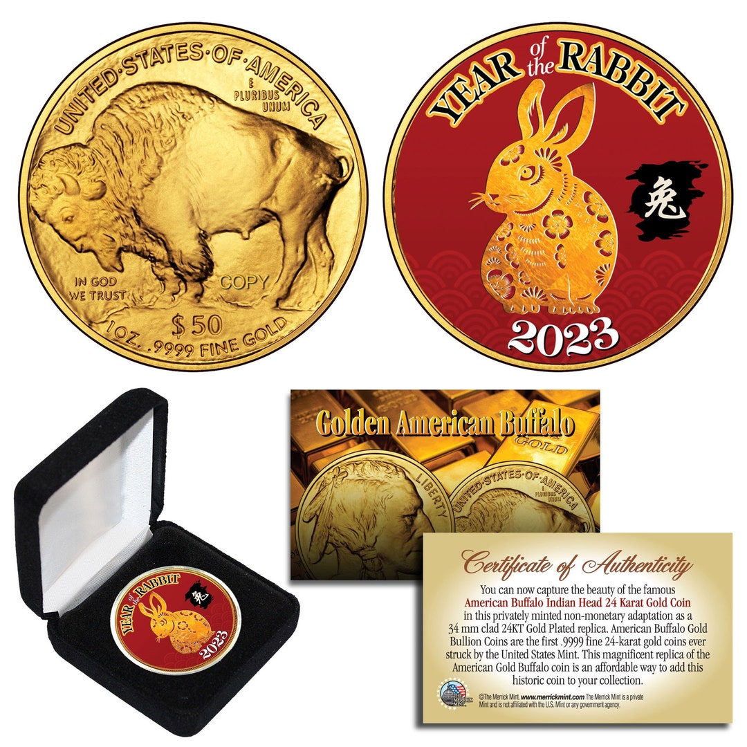 2023 Year of the RABBIT Lunar Chinese New Year Lucky Money 24K Gold ...