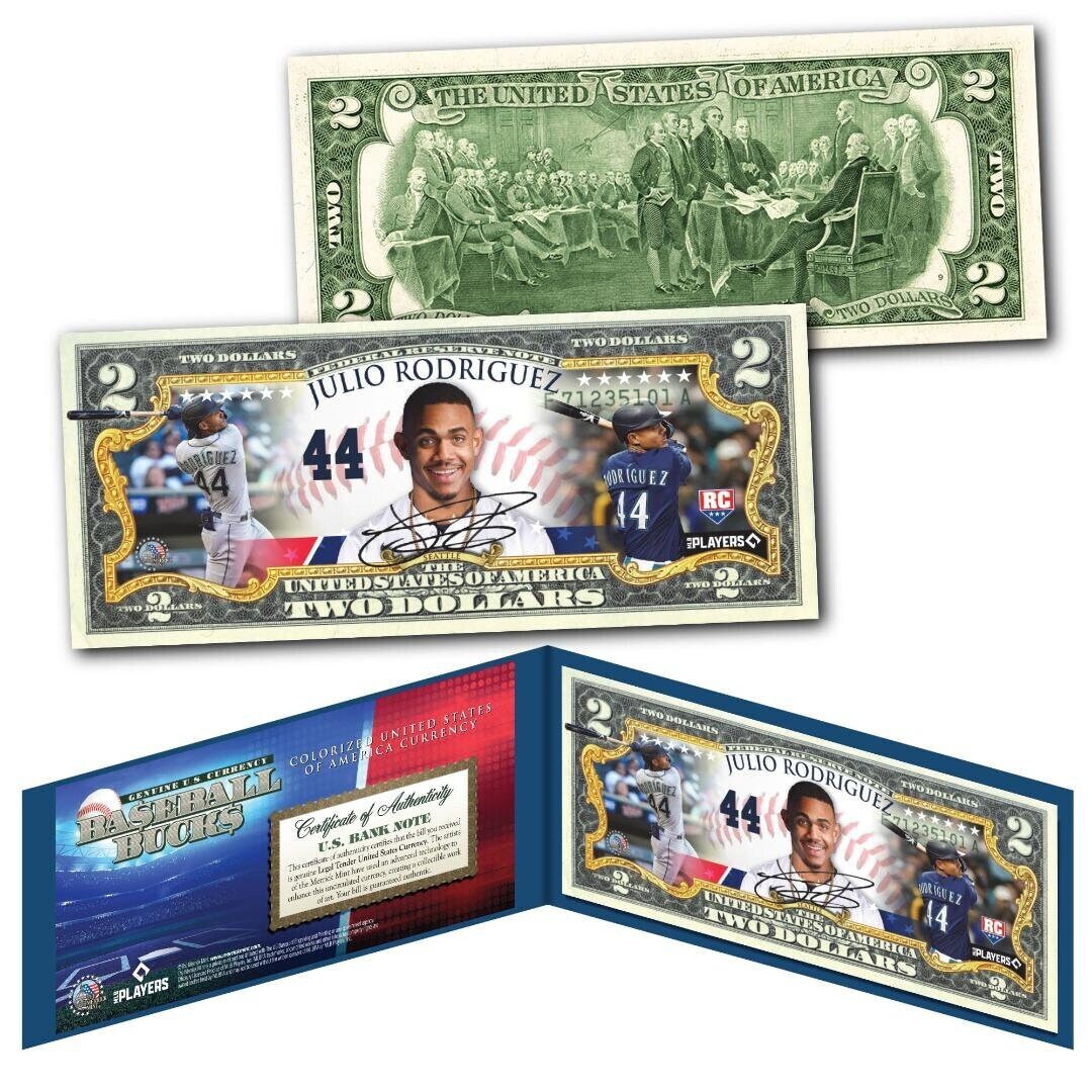 JULIO RODRIGUEZ Seattle Mariners "baseball Bucks" Official U.S. 2.00 ...