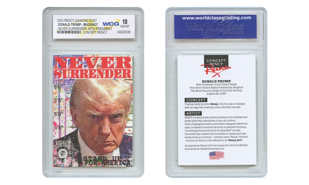 Donald Trump 45th President MUGSHOT Trading Card by RENCY ART - Gem ...
