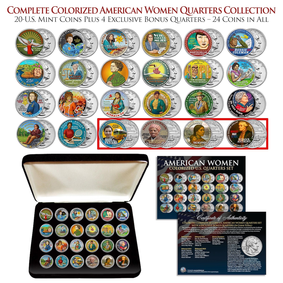 American Women Series U.S. Mint COLORIZED Quarters Complete 20-COIN SET ...
