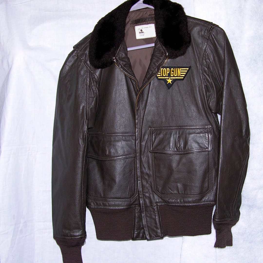 Military Bomber Jacket US Navy Leather Flight Jacket Vintage G-1 ...