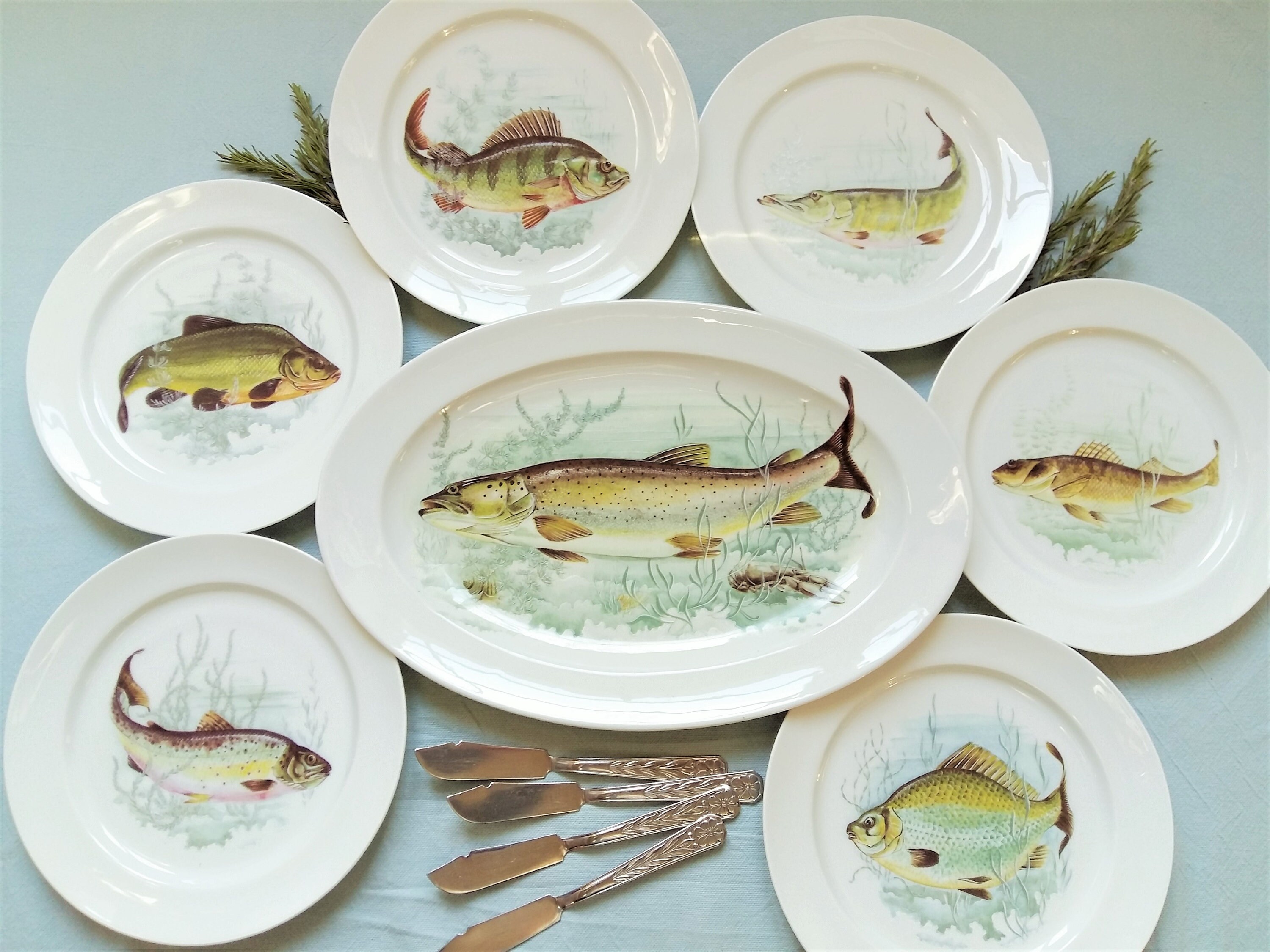 Plates Home & Living Limoges Porcelain Limoges Trout Platter. French ...