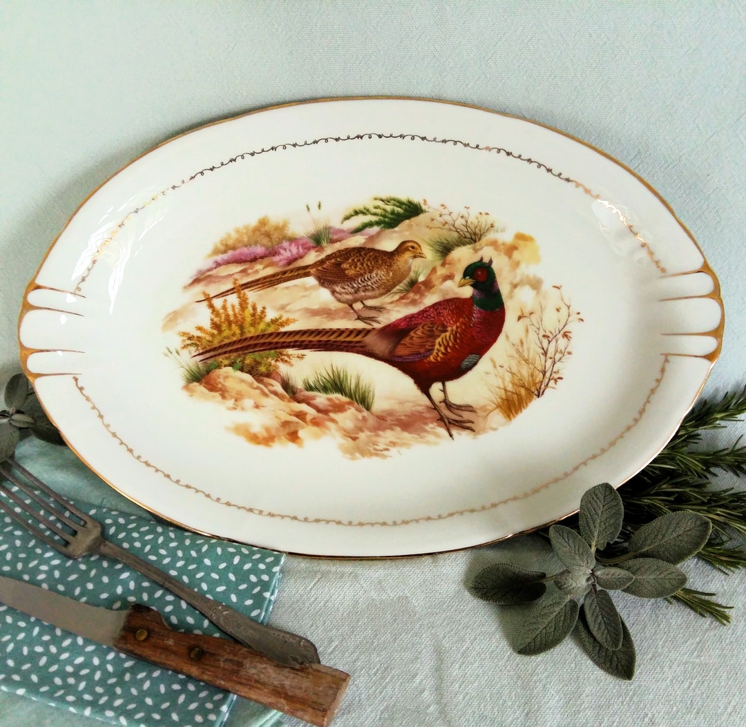 Large Pheasant Platter. Game Bird Platter. Porcelain Platter. Hunters ...