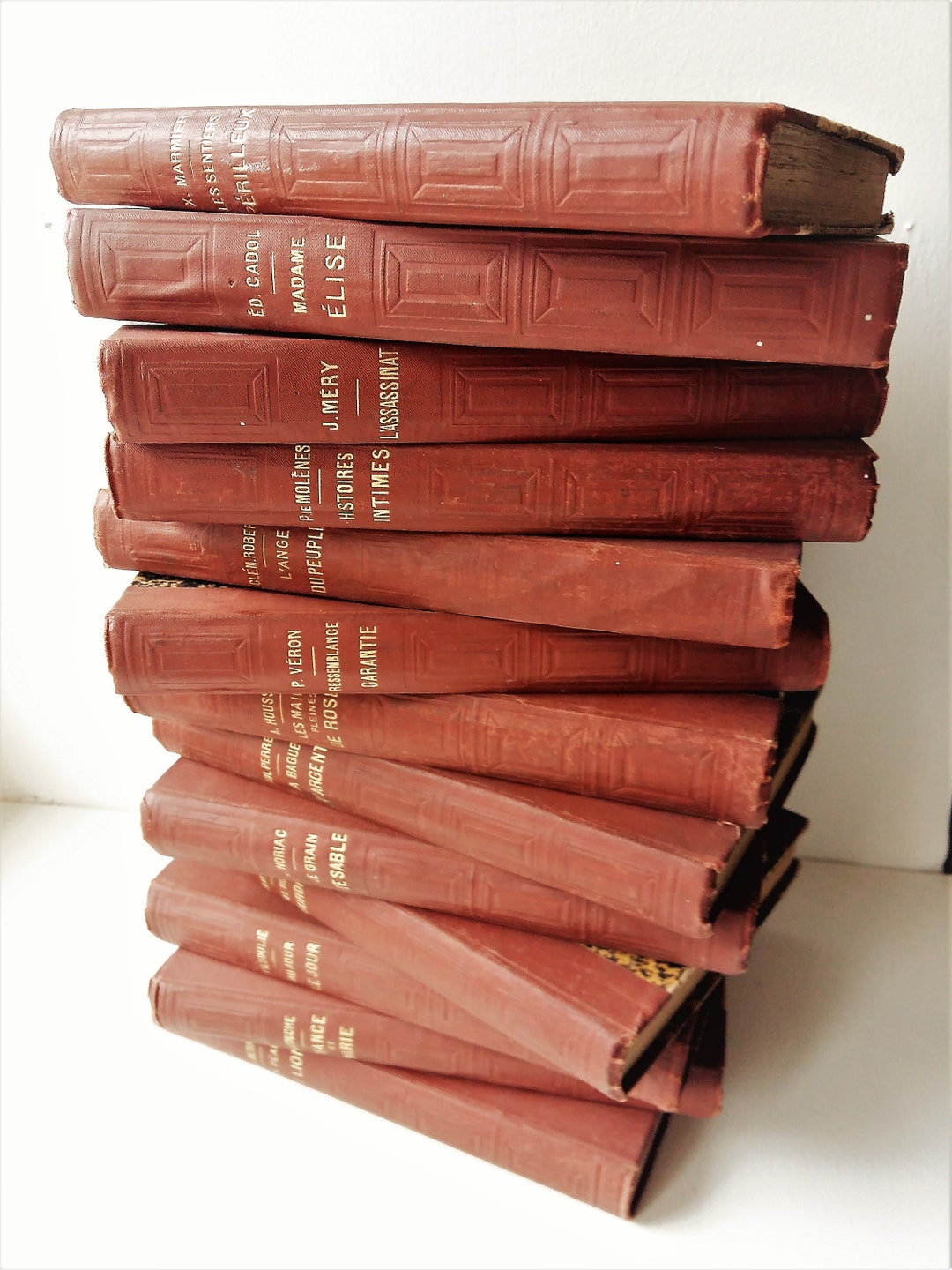 Set of THIRTEEN Rare, 1860-1888, French Books. Antiquarian Book Set ...